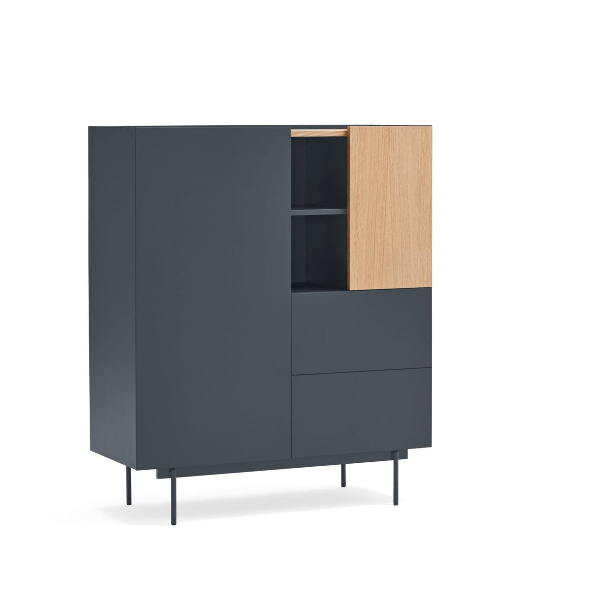 Otto Storage Cabinet, Two Door, Two Drawer, Six Shelves - Anthracite a ...